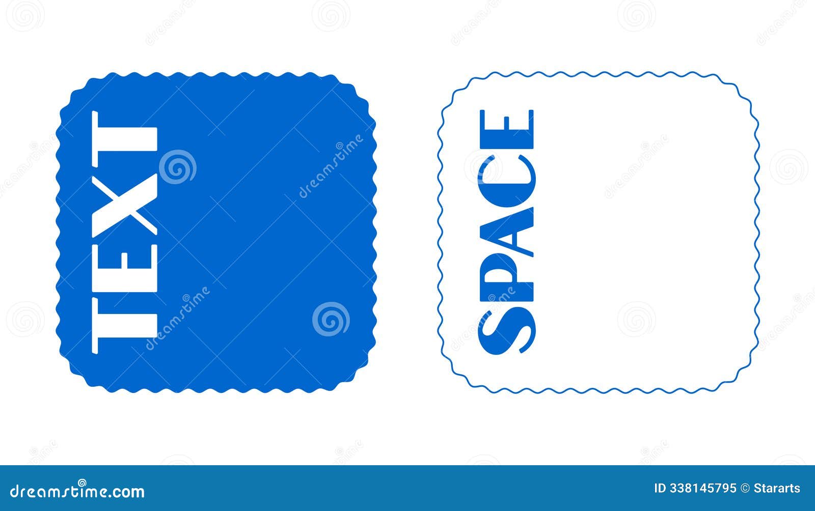 Set of Minimal Wiggly Border Box with Text Space Stock Illustration ...