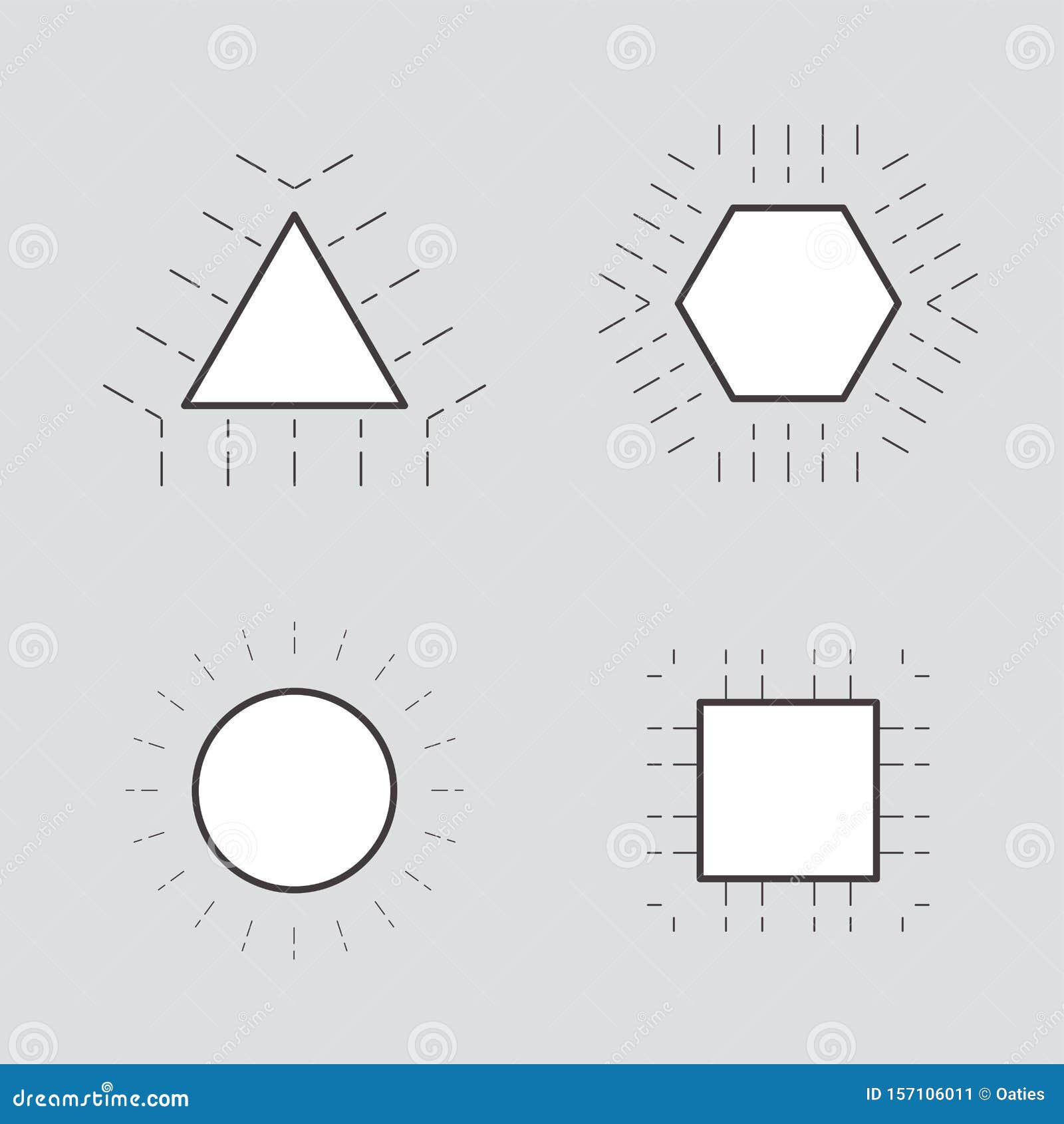 Set of Minimalist Geometric Lines Elements Stock Vector - Illustration ...