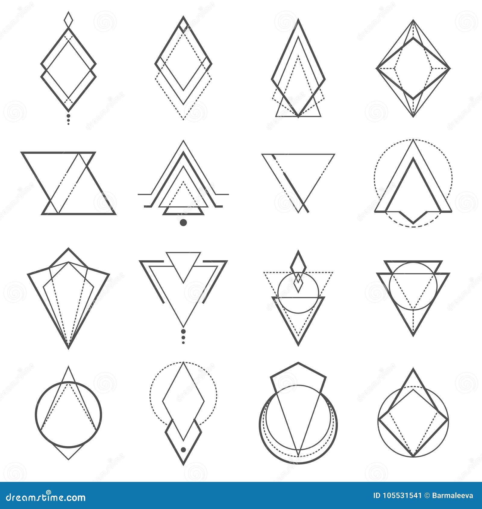 Set of Minimalistic Geometric Elements Stock Vector - Illustration of ...