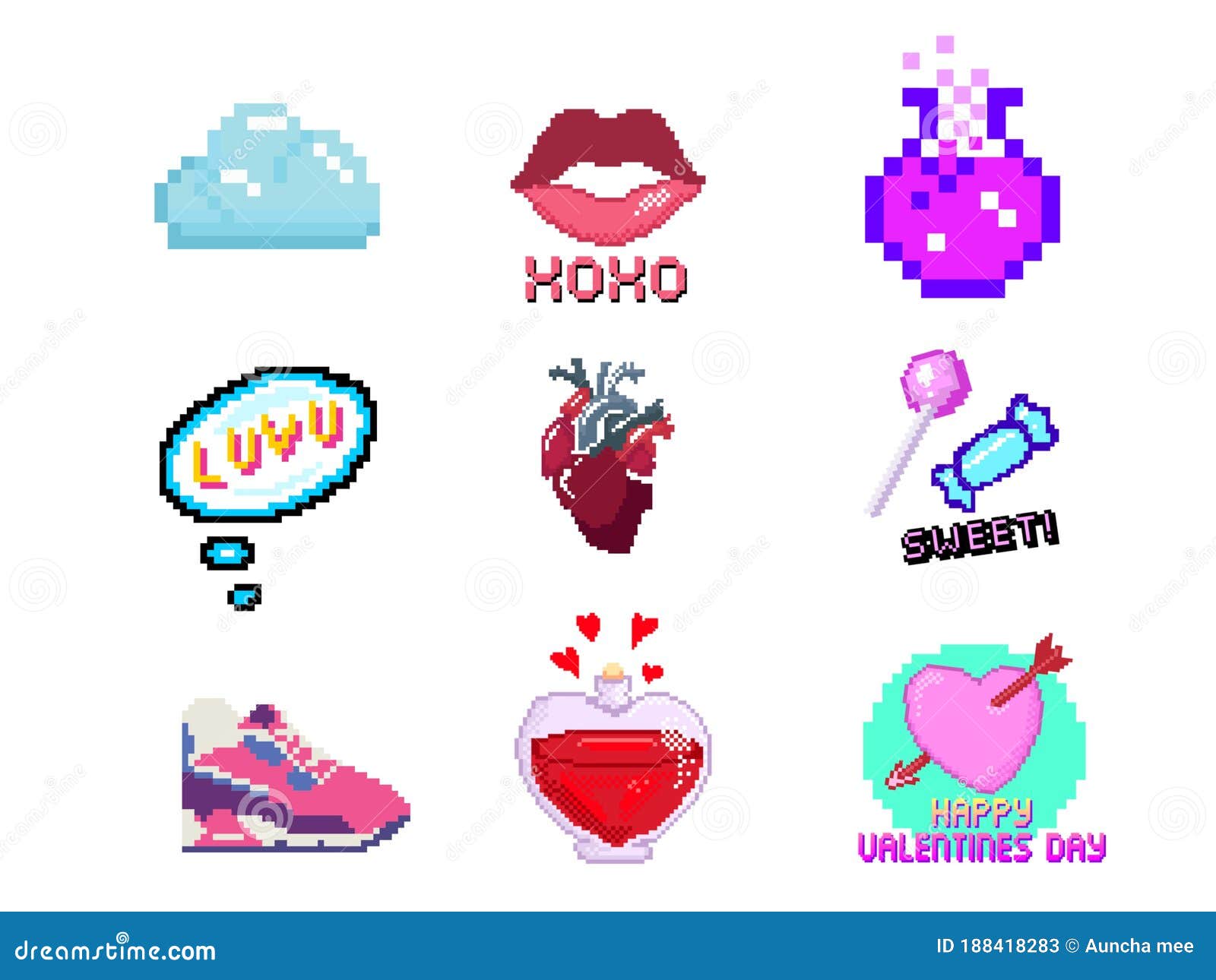 Set Of Minimalistic Pixel Art Vector Objects Isolated Pixel Game 8 Bit Ui Gaming Bar Notation