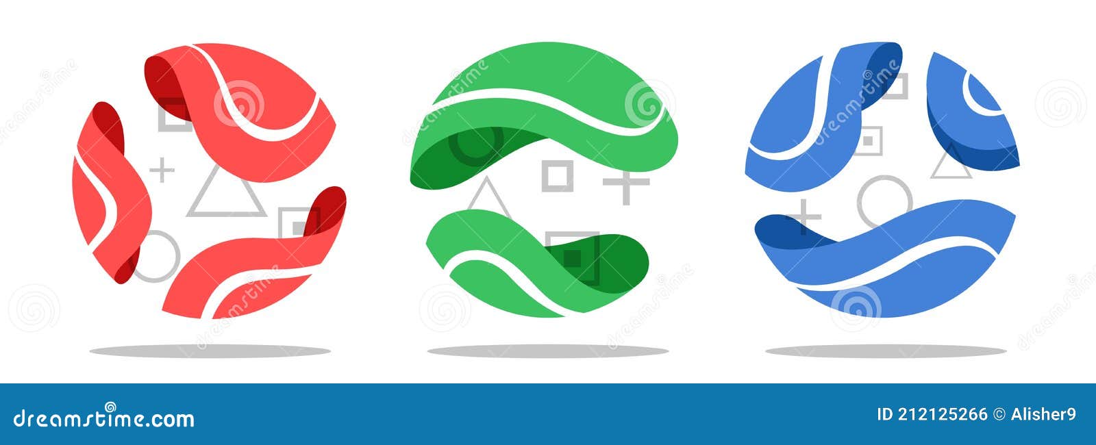 Set of Minimalistic Spheric Shapes. Sphere Signs Stock Vector ...