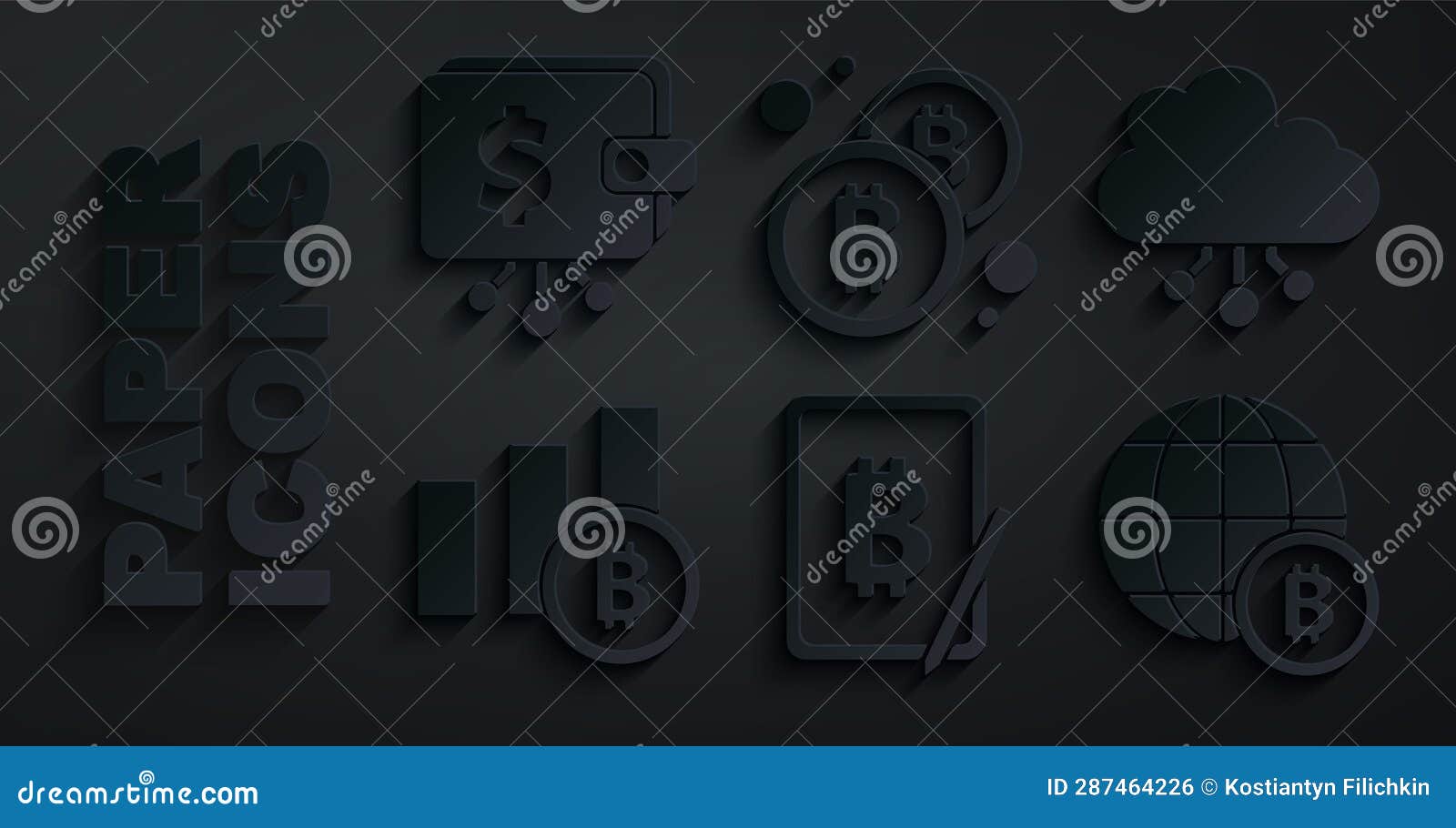 Set Mining Bitcoin from Tablet, Cryptocurrency Cloud Mining, Pie Chart ...