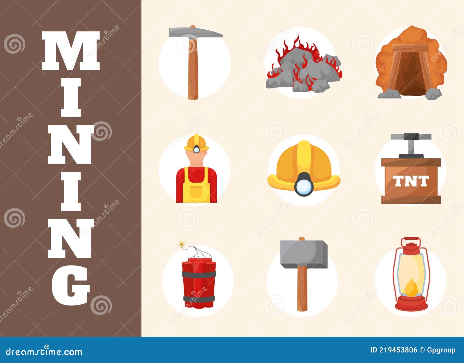 Mining industry icons stock vector. Illustration of vector - 219453806