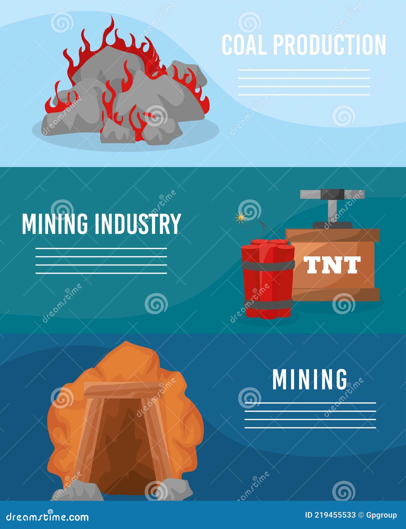 Mining industry posters stock vector. Illustration of posters - 219455533