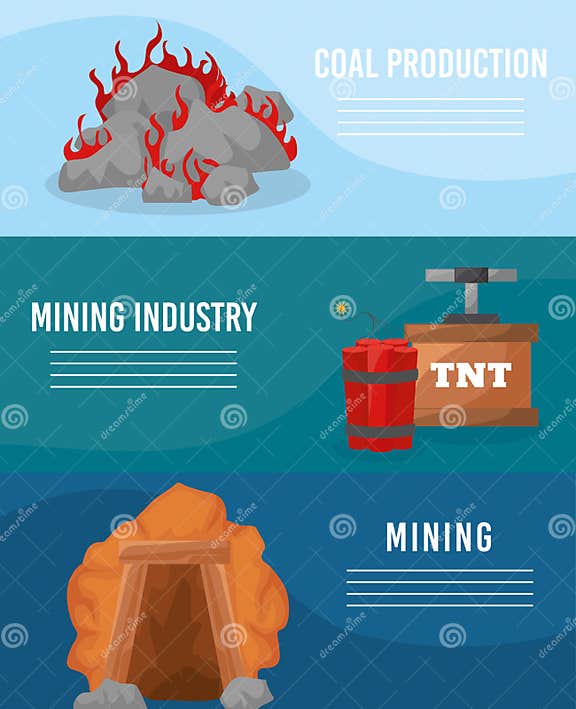 Mining industry posters stock vector. Illustration of posters - 219455533
