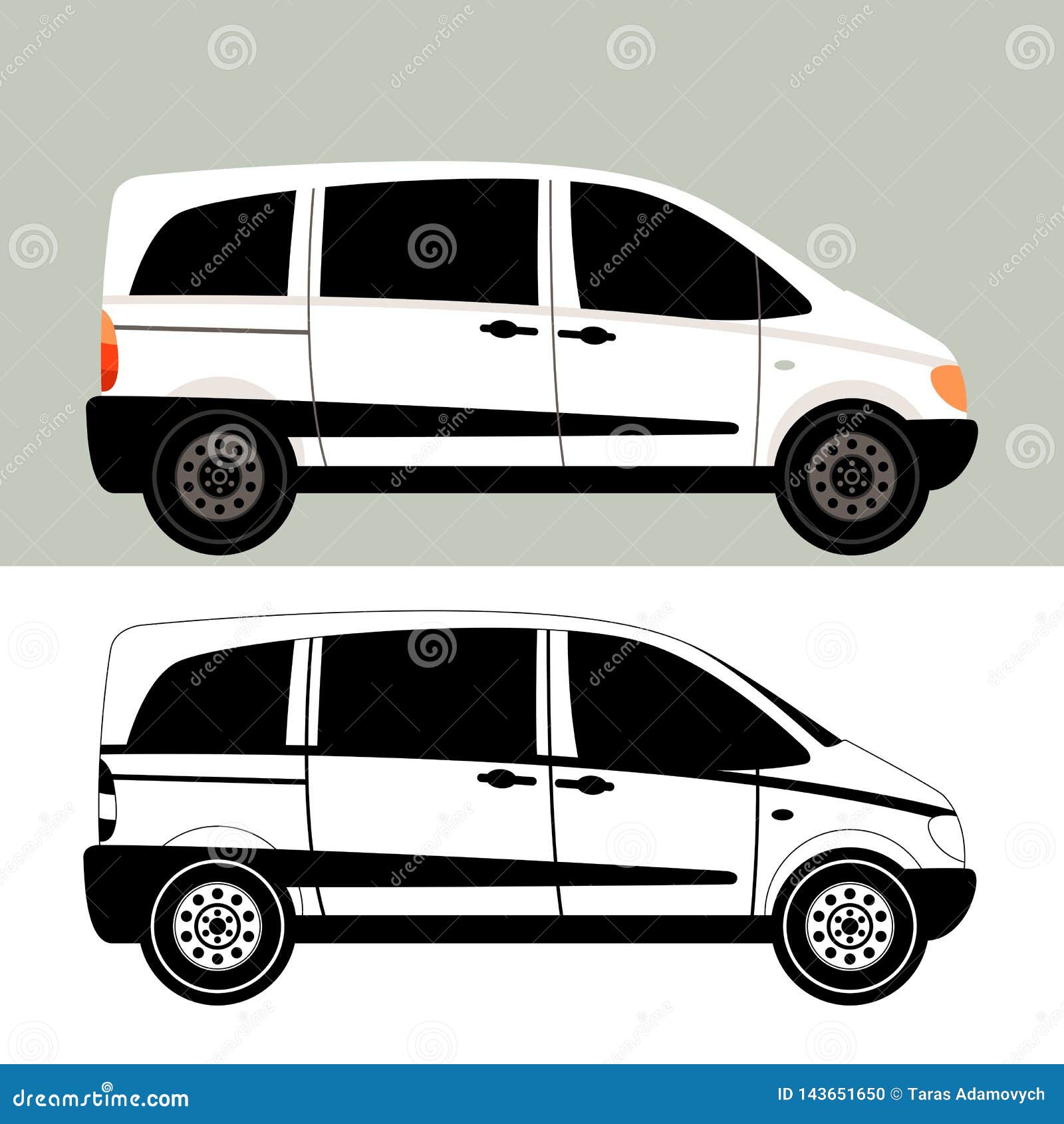 Set Minivan, Vector Illustration,flat Style,profile Stock Vector ...