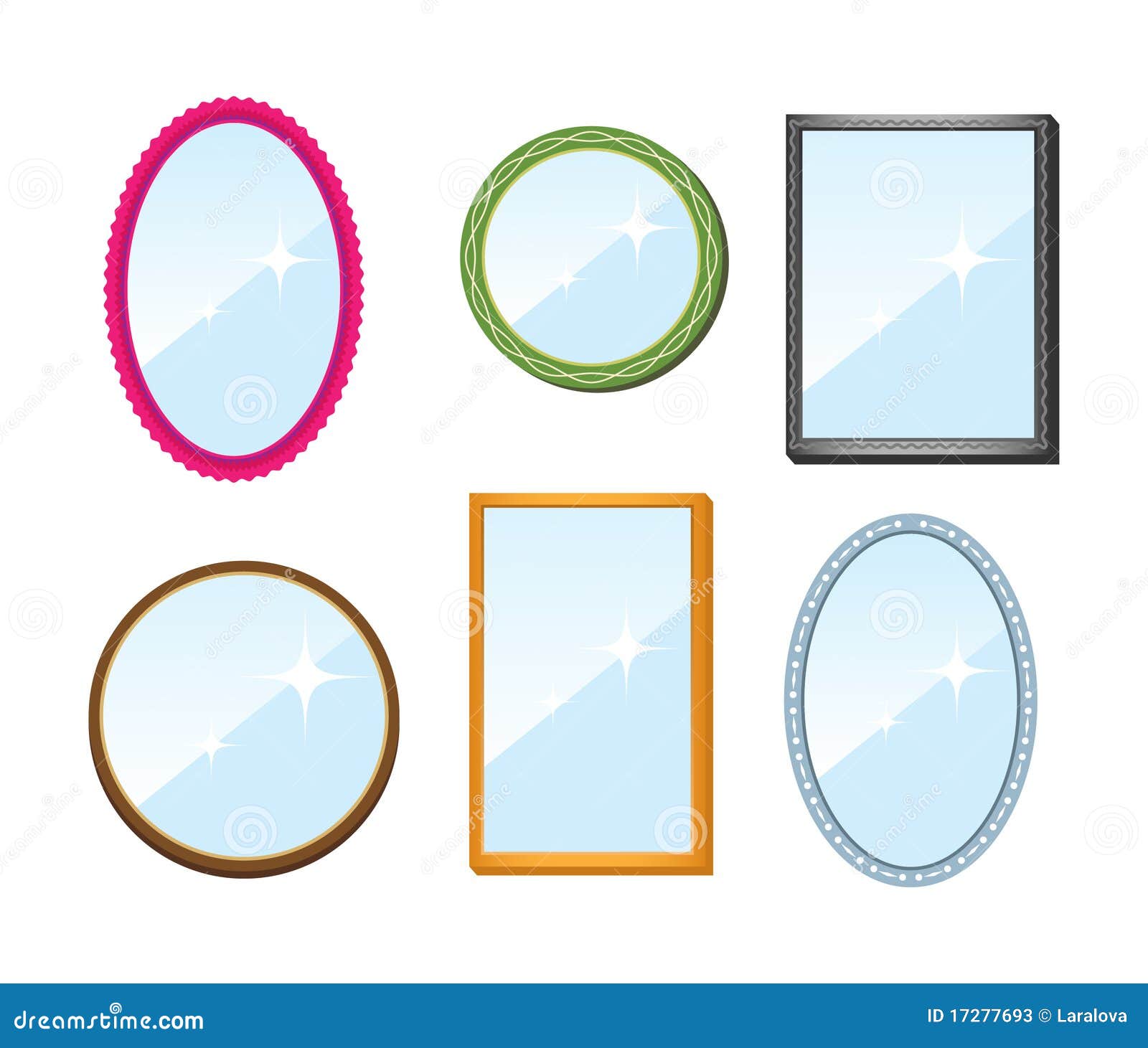 House Of Mirrors Logo Set. Funhouse With Mirrors Symbols. Vector ...