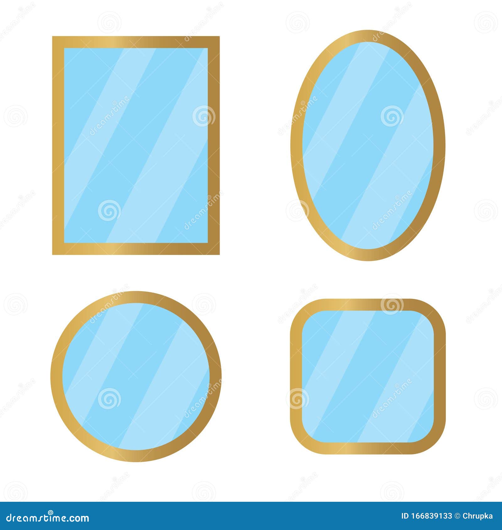 Set of mirrors icon stock vector. Illustration of reflection - 166839133