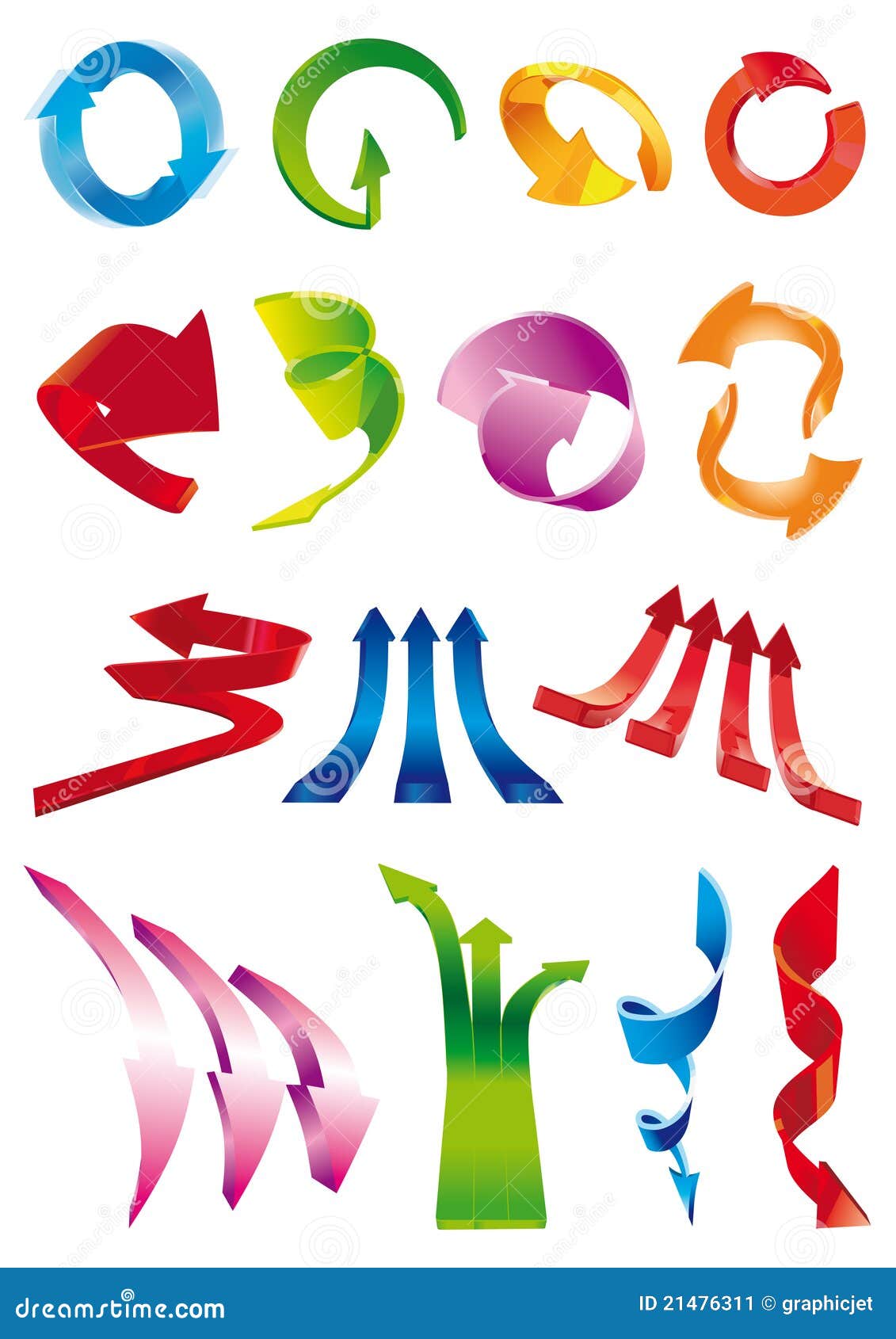 Set of Mixed Coloured Arrows Stock Vector - Illustration of green ...