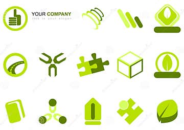 Set of mixed green icons stock vector. Illustration of drawings - 5575994