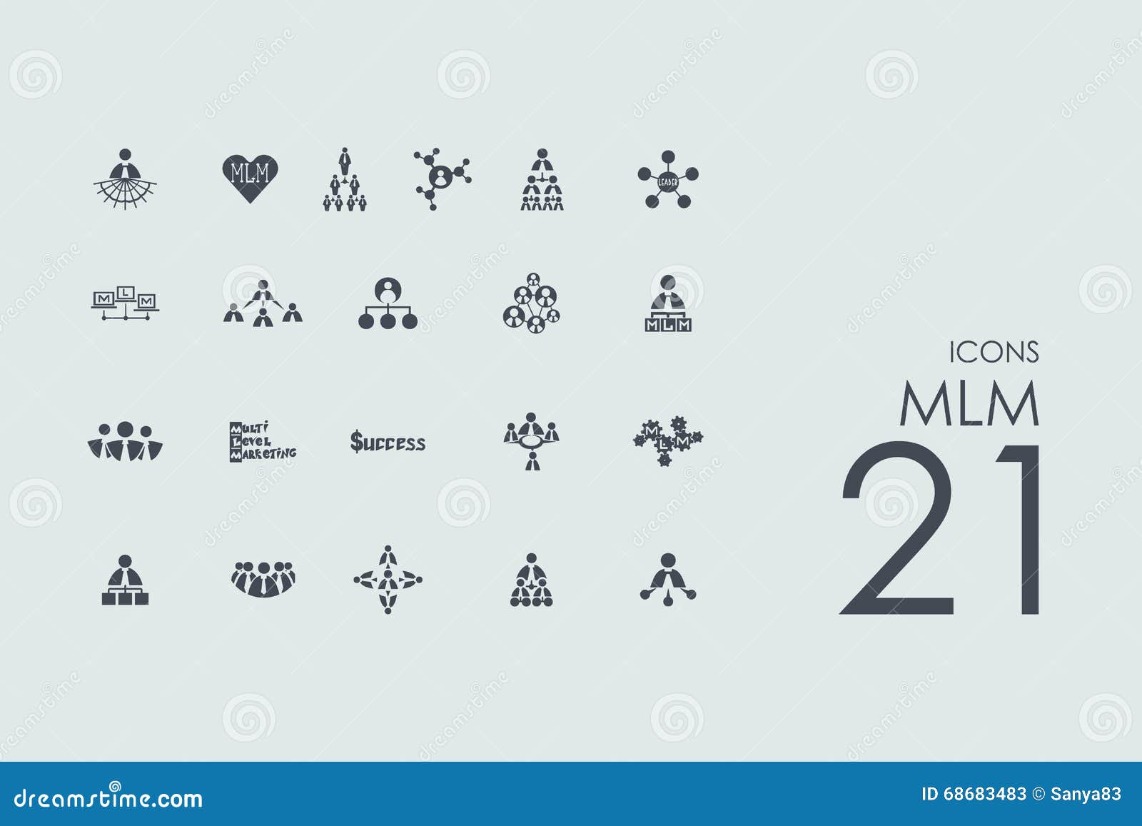 Set of MLM icons stock vector. Illustration of networking - 68683483