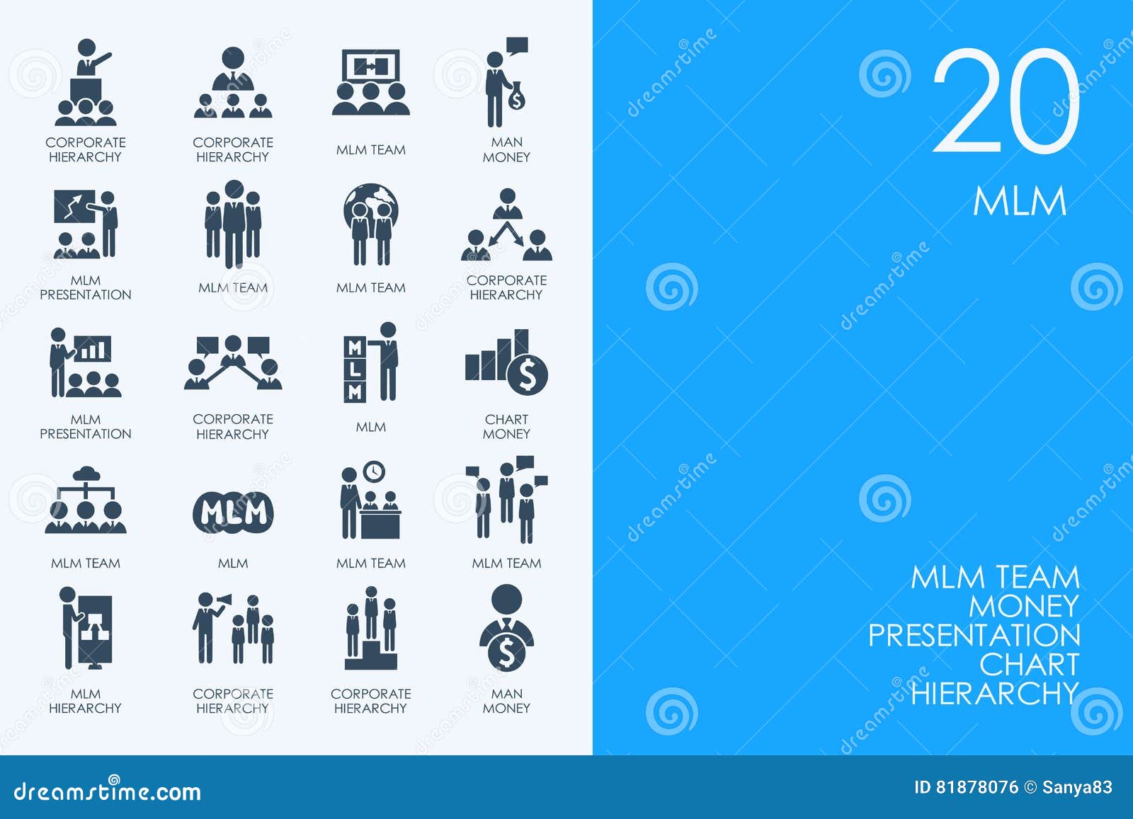 Set of MLM icons stock vector. Illustration of business - 81878076