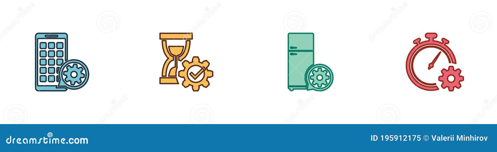 Set Mobile Apps Setting, Hourglass, Refrigerator and Time Management ...