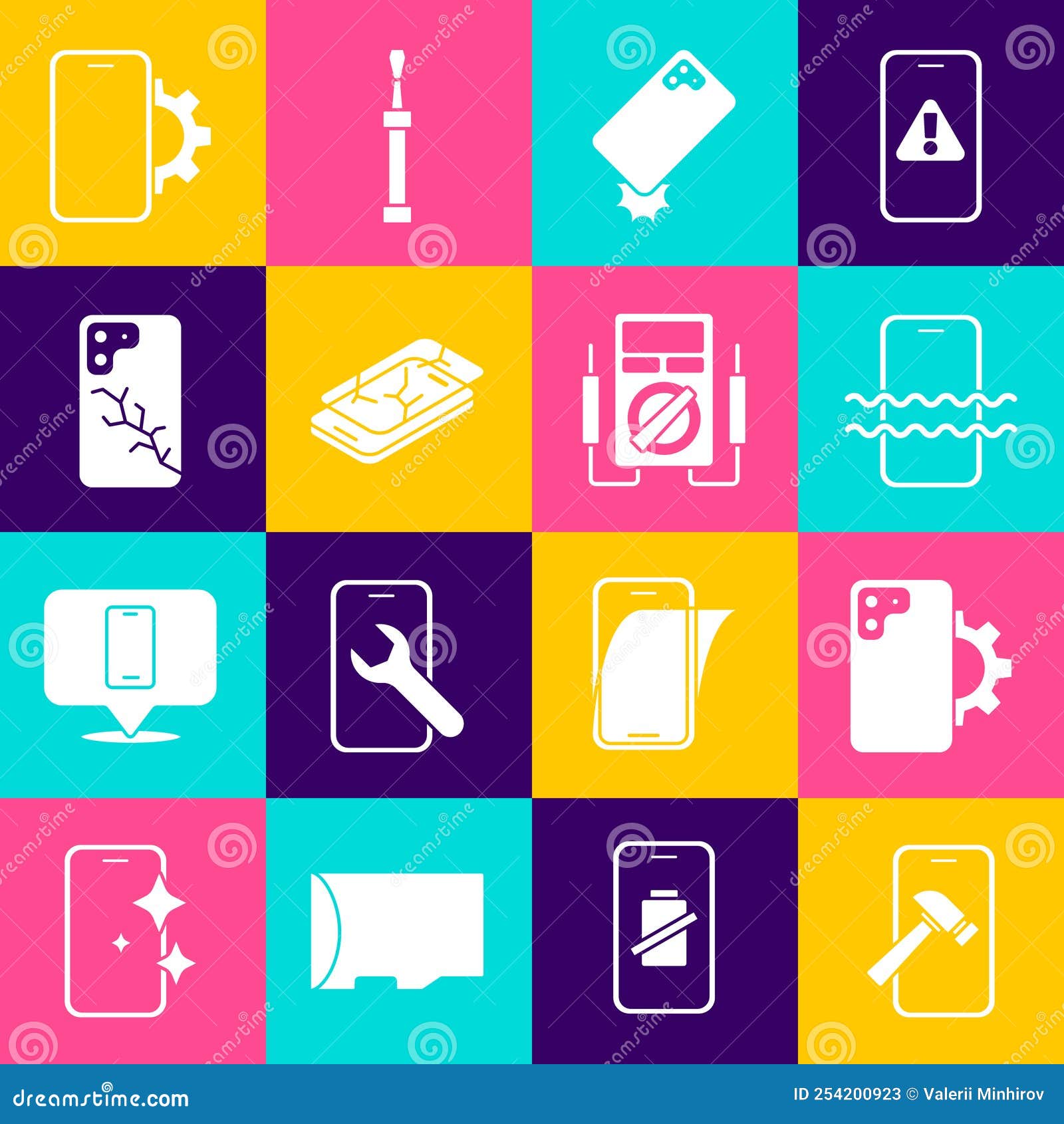 Set Mobile with Broken Screen, Phone Repair Service, Waterproof Phone ...