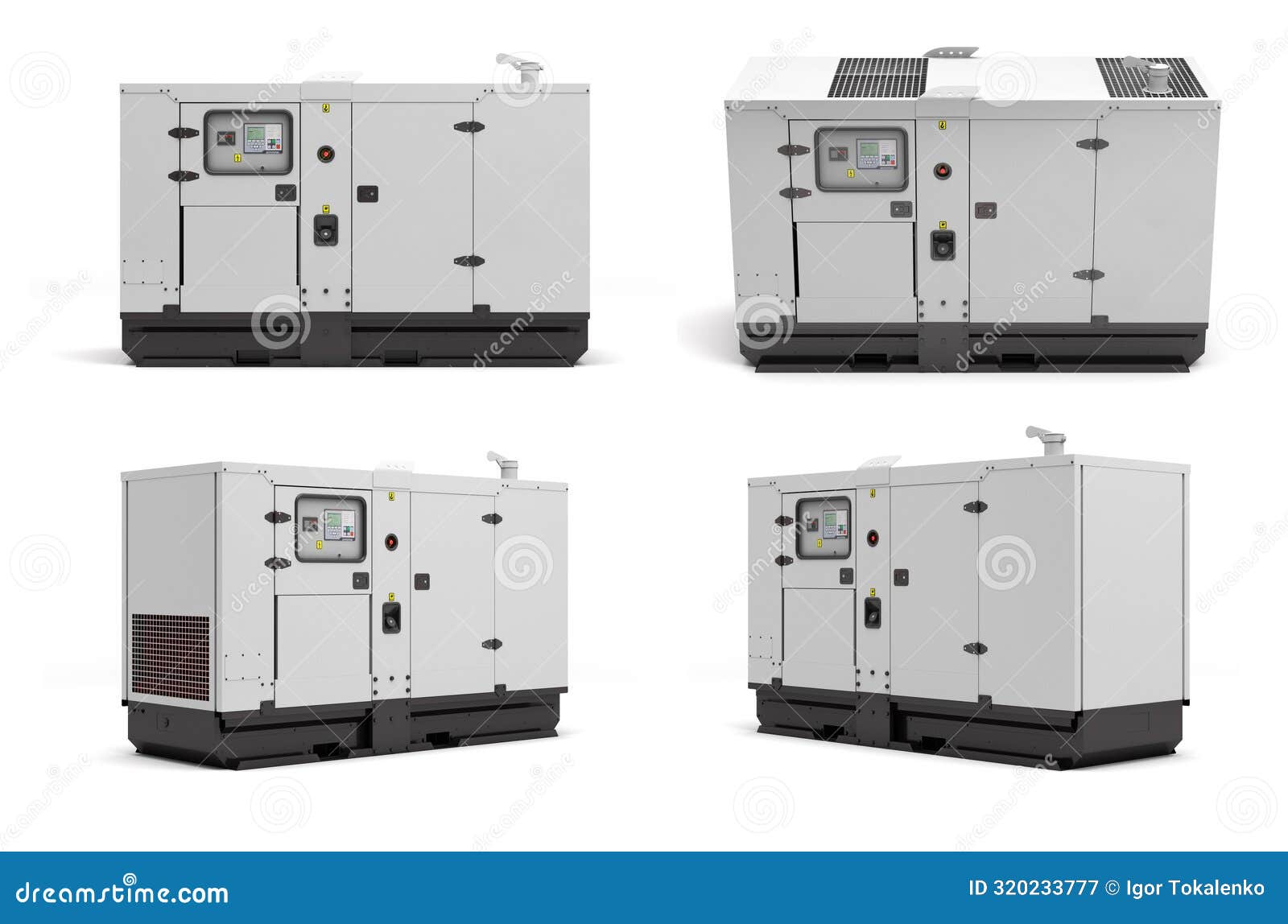 Mobile Diesel Generator For Emergency Electric Power Front View 3d ...