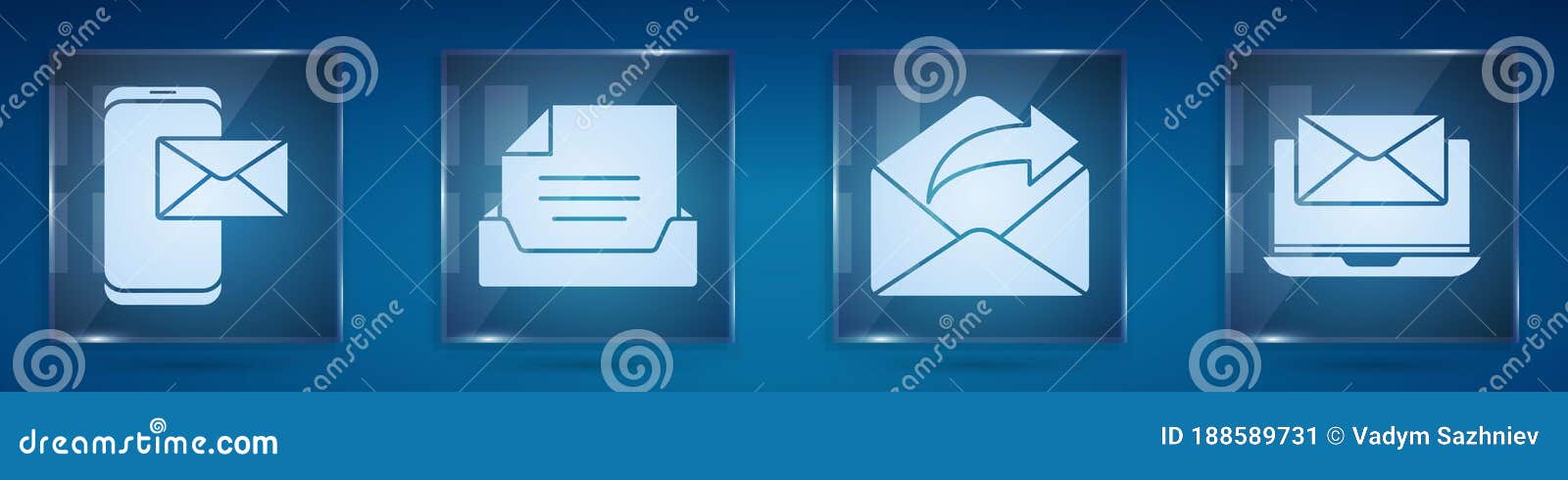 Set Mobile And Envelope, Drawer With Document, Outgoing Mail And Laptop ... Set Mobile And Envelope, Drawer With Document, Outgoing Mail And Laptop ...
