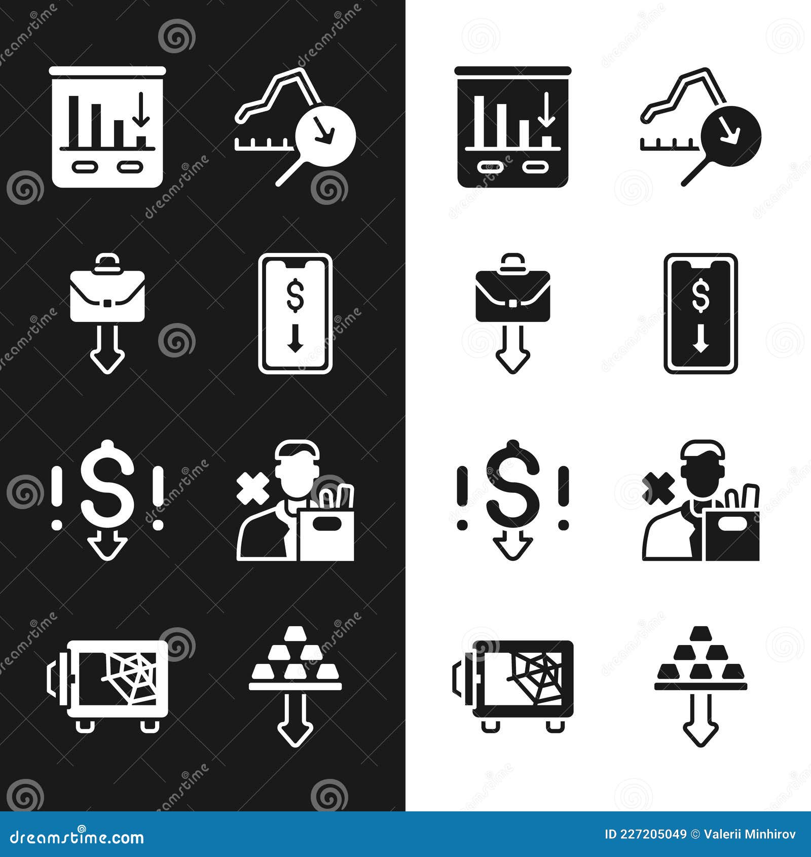 Set Mobile Stock Trading, Briefcase, Pie Chart Infographic, Global Economic Crisis, Dollar Rate ...