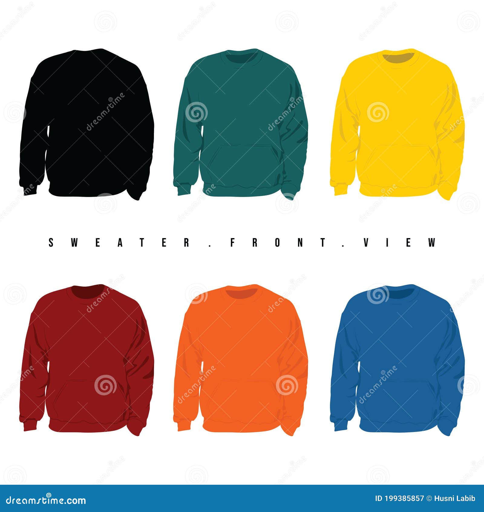 Set Mock up of Sweater stock vector. Illustration of cotton - 199385857