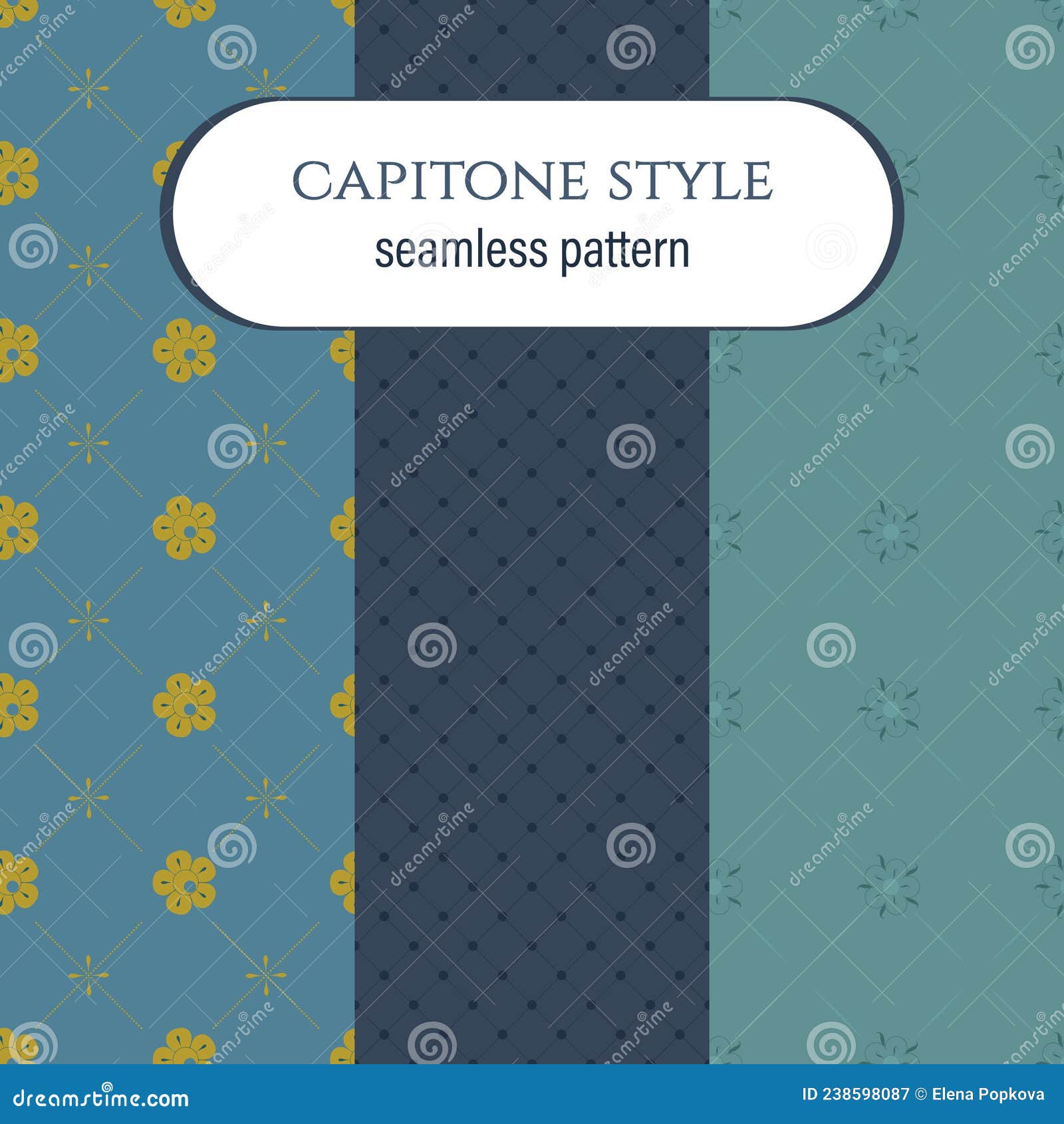 Set of Mockup Seamless Patterns in the Style of Capitonne Capitone ...