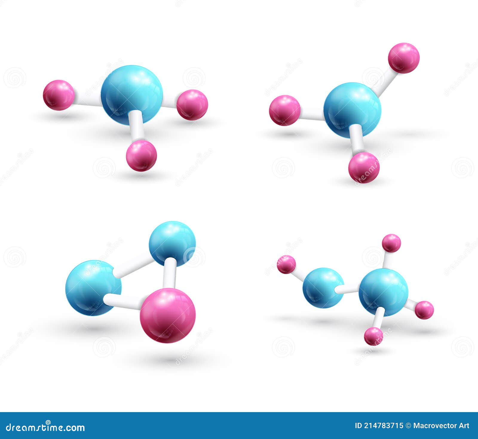 Set of Model of 3d Molecule Stock Vector - Illustration of laboratory ...