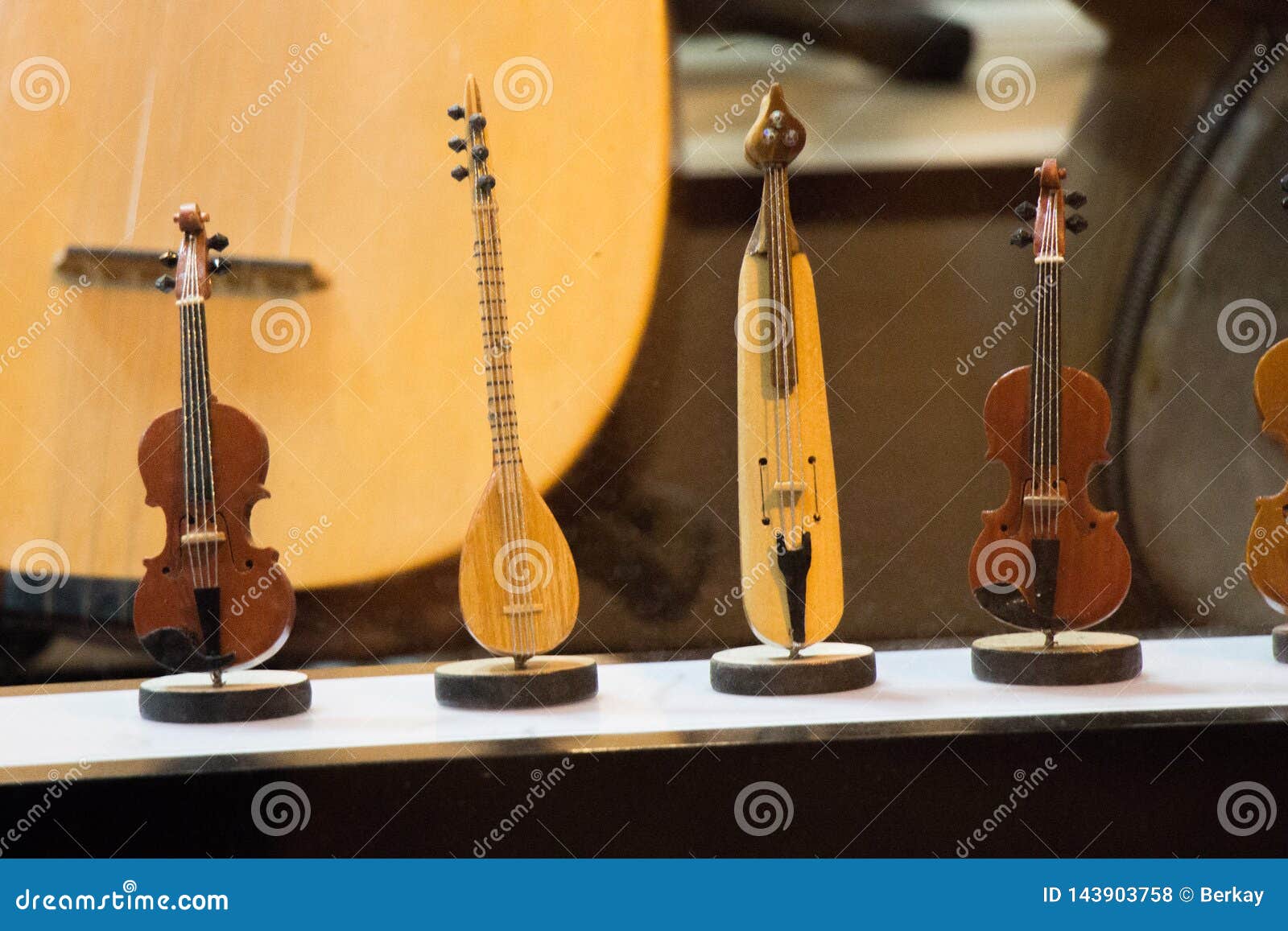Set of Models of Wooden Musical Instruments Stock Photo - Image of ...
