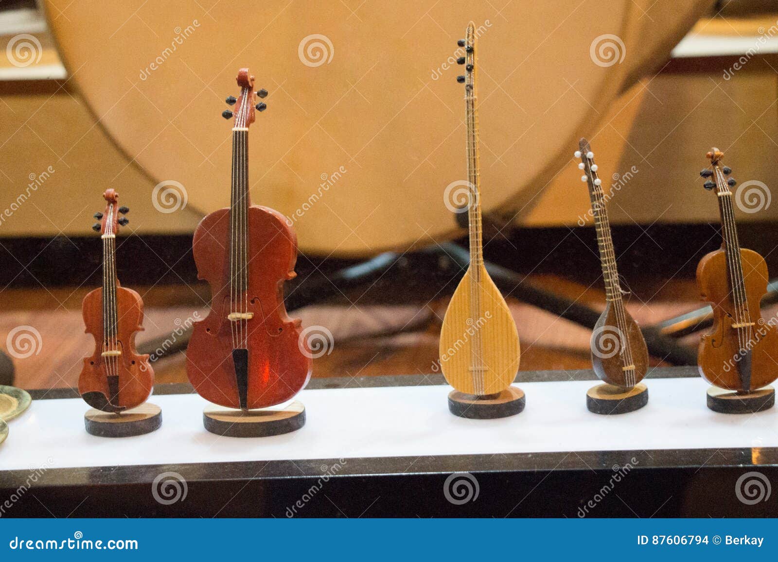 Set of Models of Wooden Musical Instruments Stock Photo - Image of ...