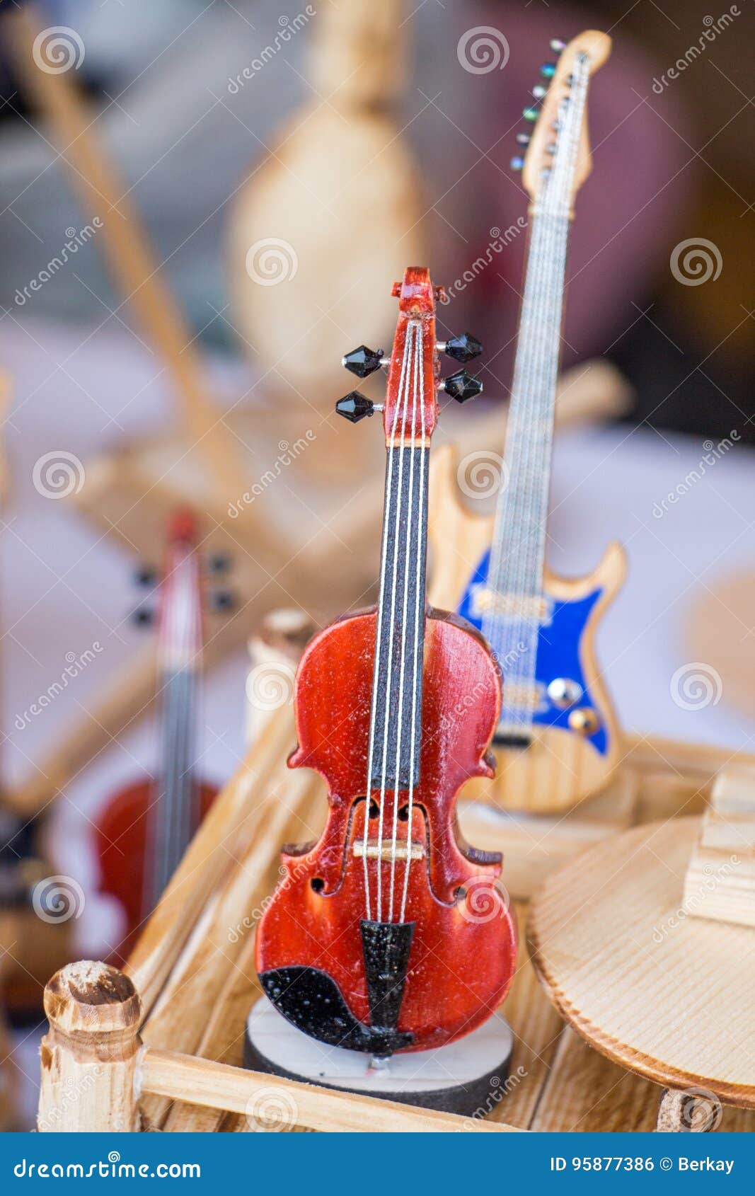 Set of Models of Wooden Musical Instruments Stock Photo - Image of jazz ...