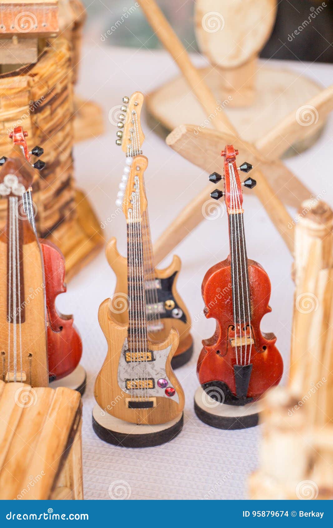 Set of Models of Wooden Musical Instruments Stock Photo - Image of ...
