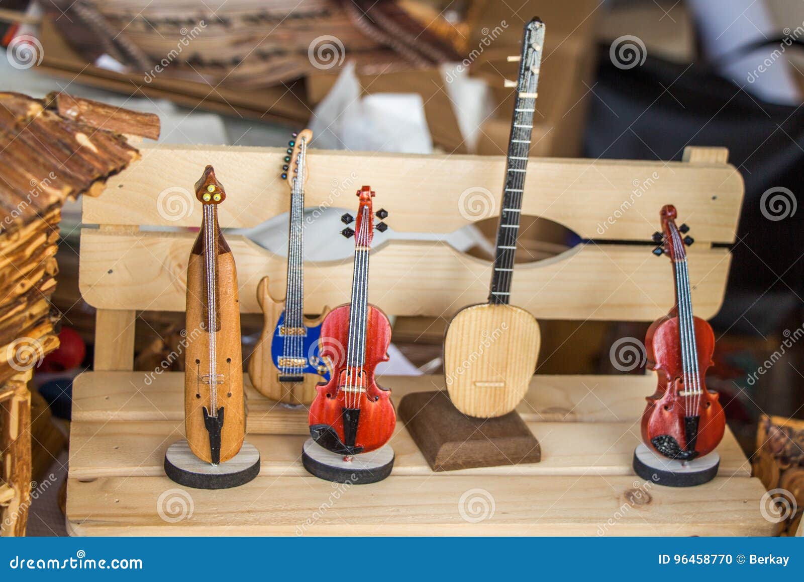Set of Models of Wooden Musical Instruments Stock Photo - Image of ...