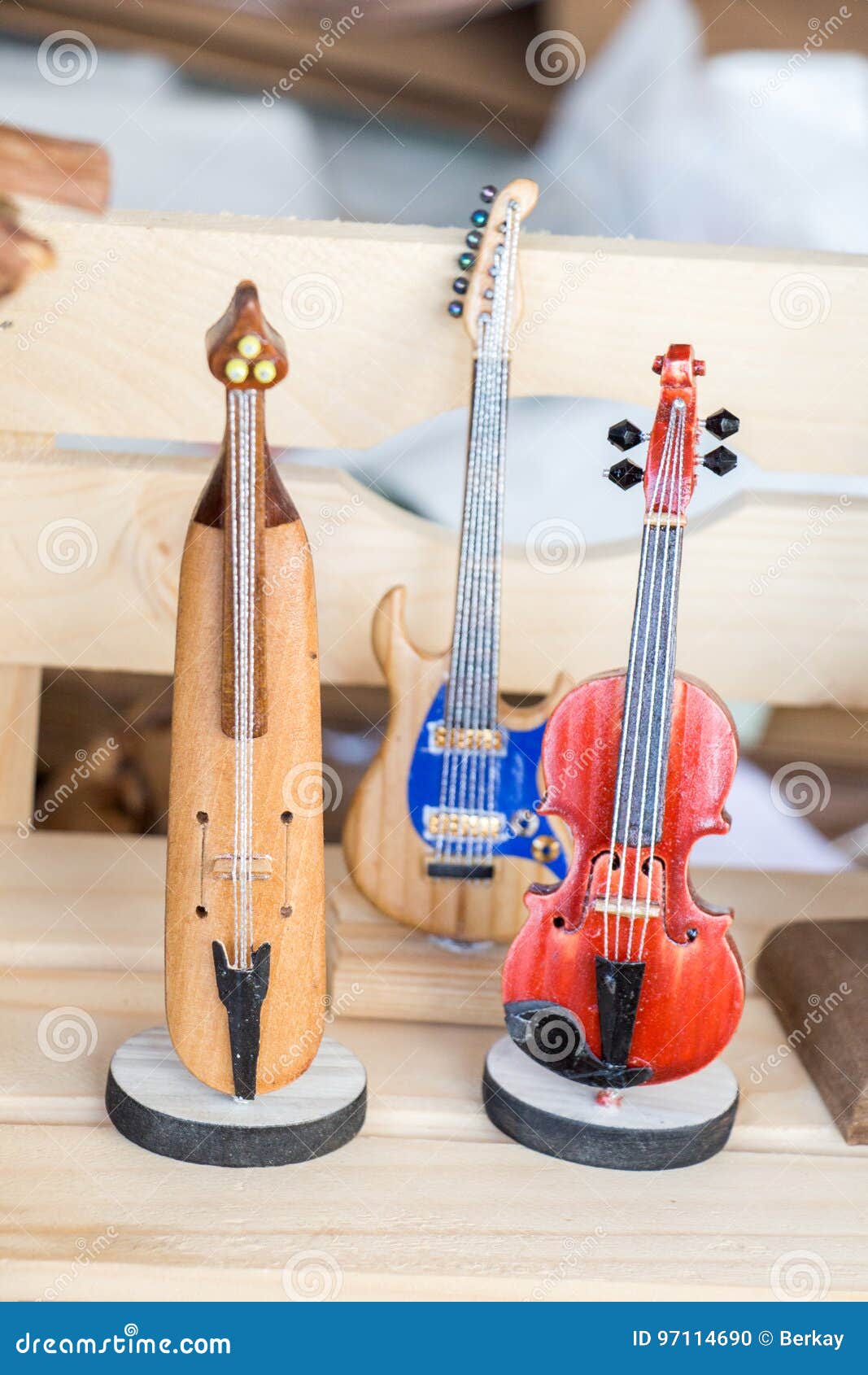 Set of Models of Wooden Musical Instruments Stock Photo - Image of ...