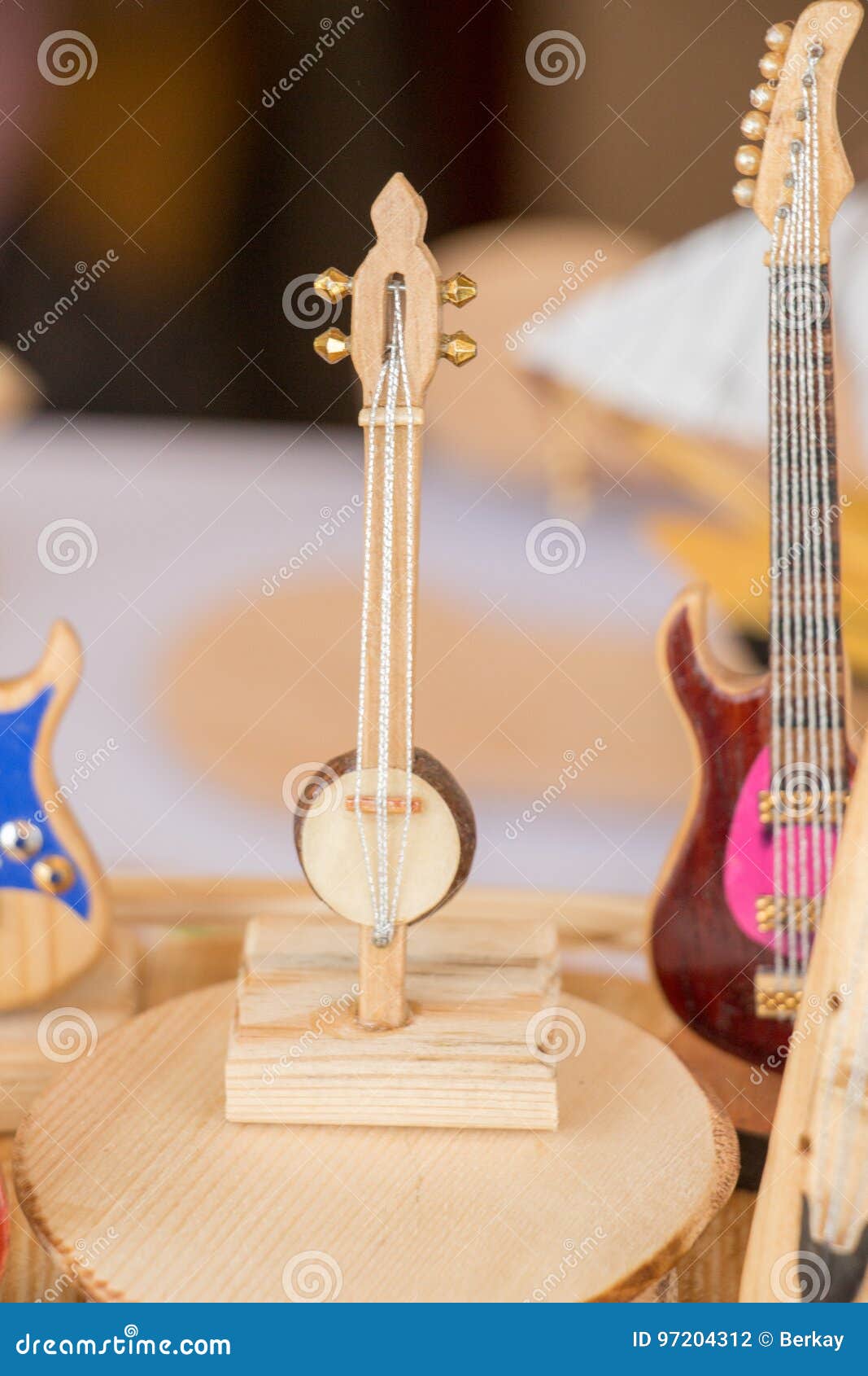 Set of Models of Wooden Musical Instruments Stock Photo - Image of ...