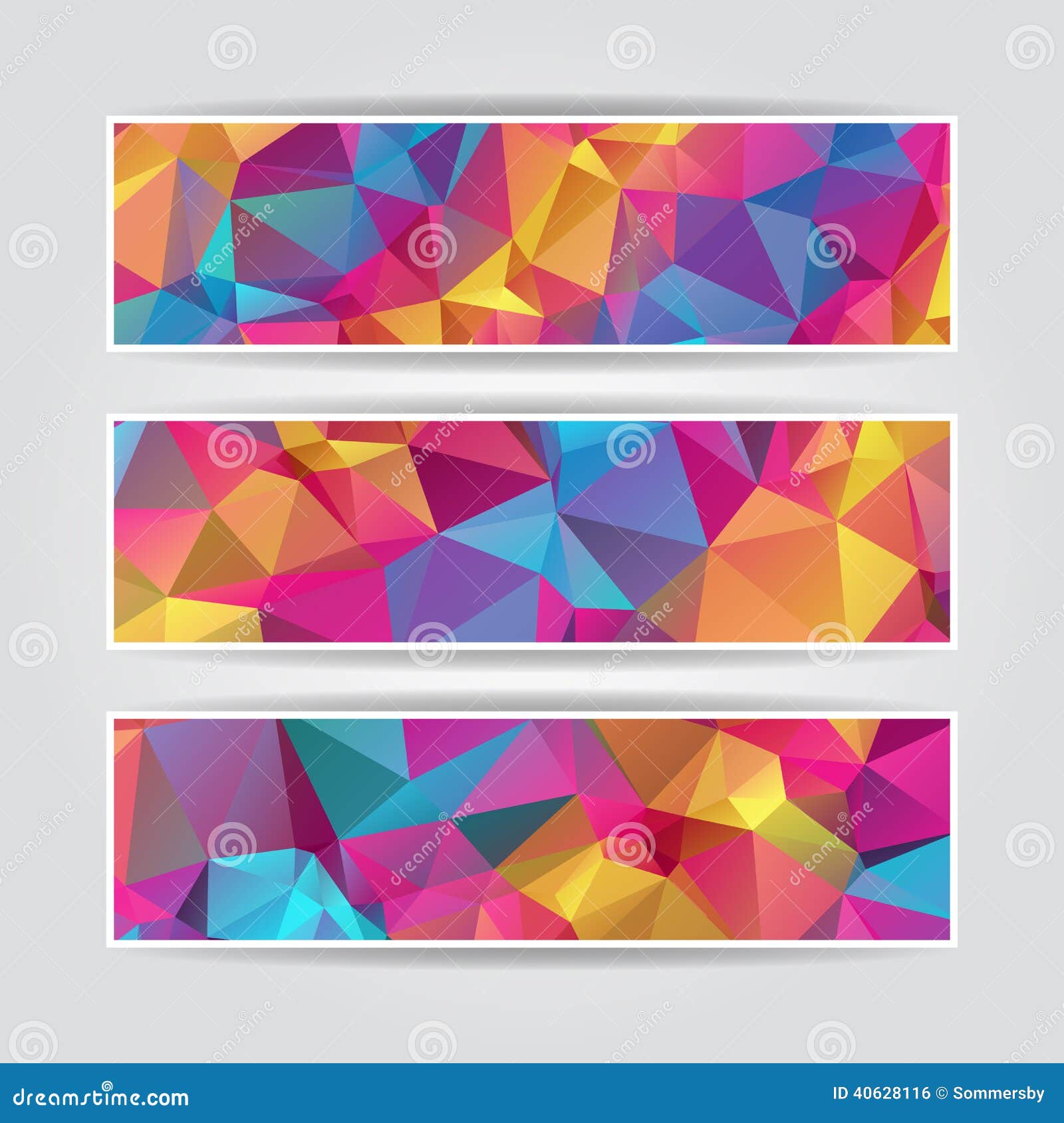 Set of Modern Abstract Colorful Triangle Polygonal Header Stock Vector ... Set of Modern Abstract Colorful Triangle Polygonal Header Stock Vector ...