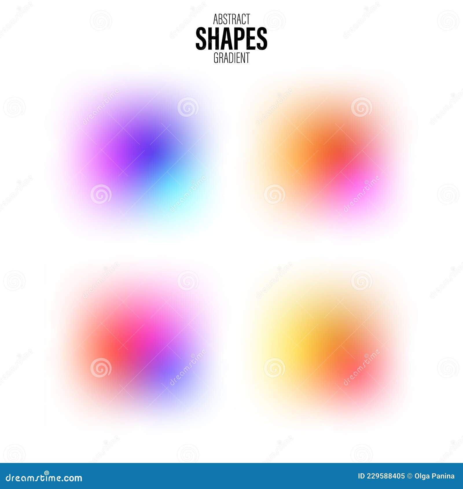 Set of Modern Abstract Multicolored Forms, Frames with a Free Gradient ...