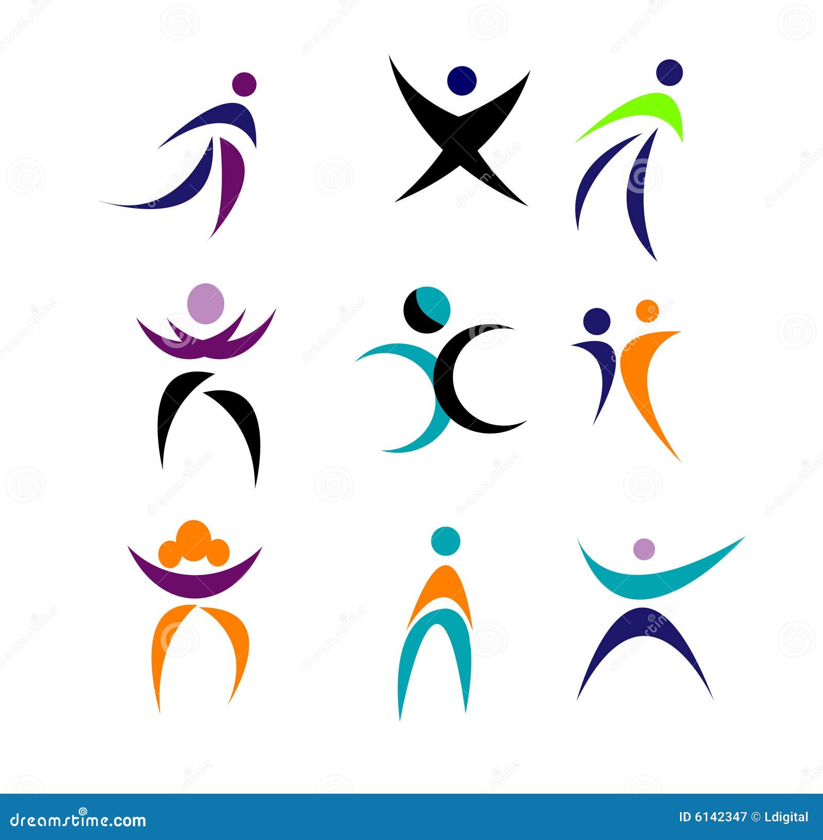 A Set of Modern Abstract People Stock Vector - Illustration of person ...