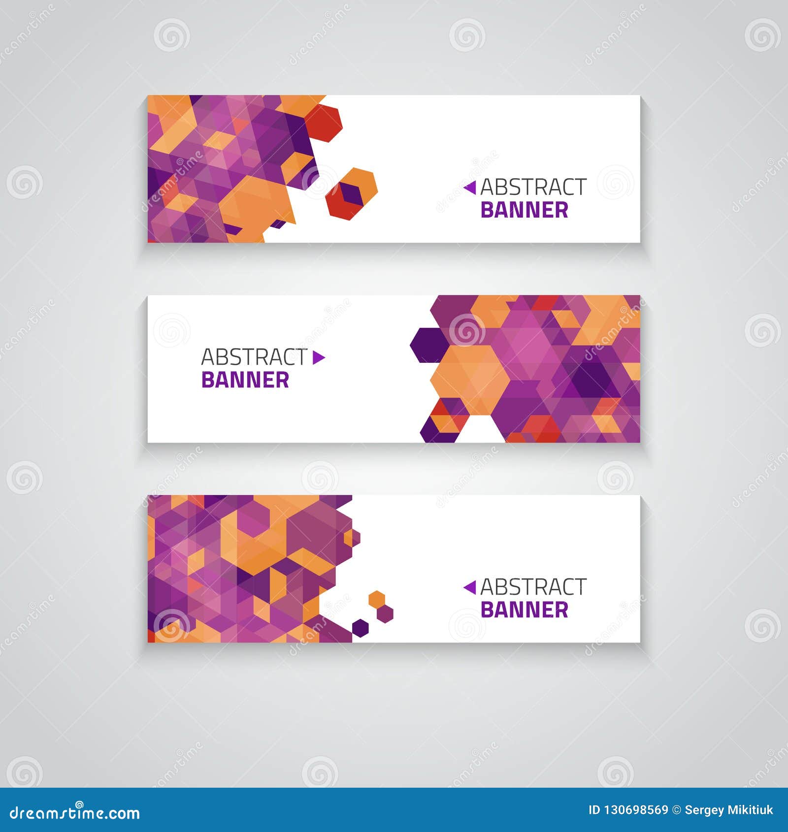 Set of Modern Abstract Triangular Banners. Vector Illustration. Stock ...