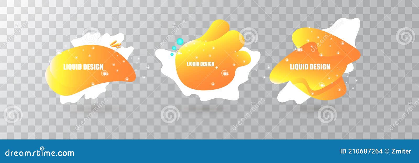 Set of Modern Abstract Vector Orange Summer Banners on Transparent ...