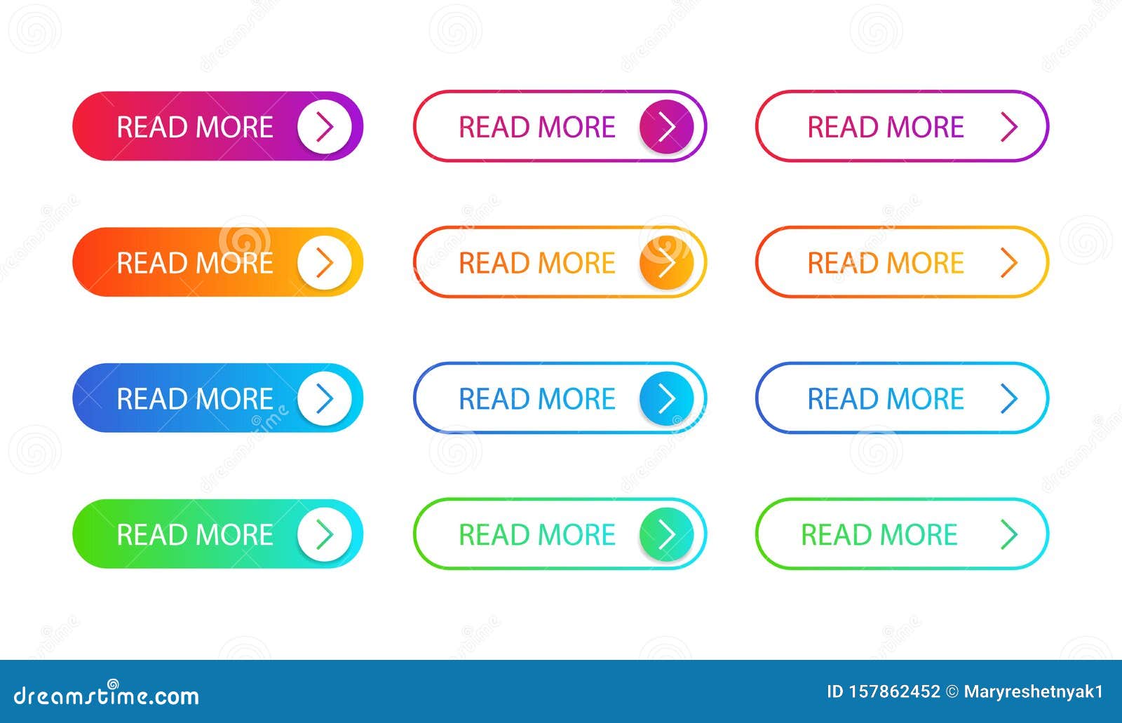 Set of Modern Action Button for Web, Mobile App.Template Gradient Navigation Button Menu for ...