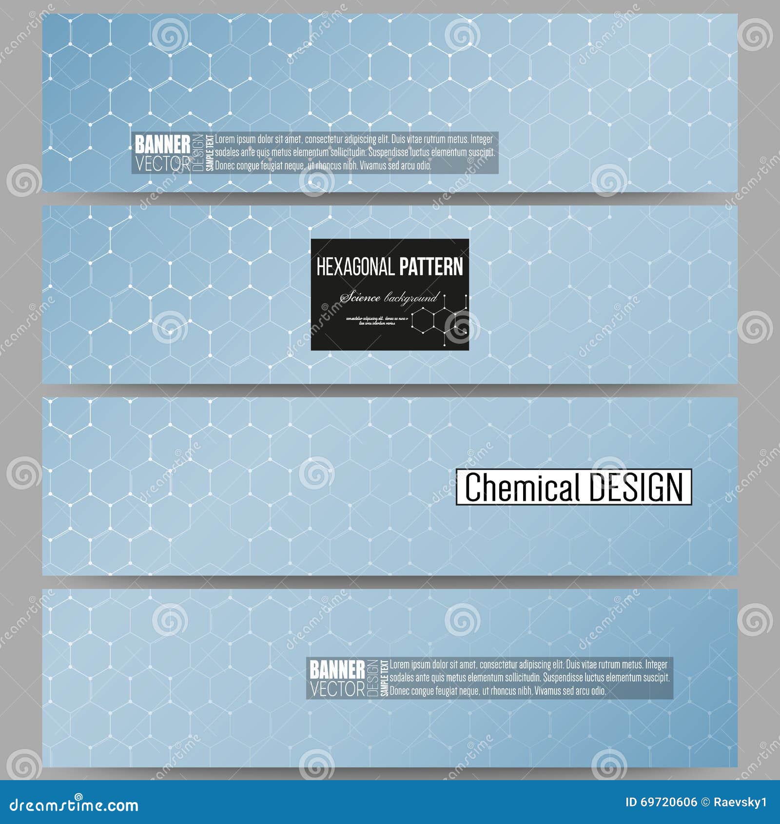 Set of Modern Banners. Chemistry Pattern, Hexagonal Design Vector ...
