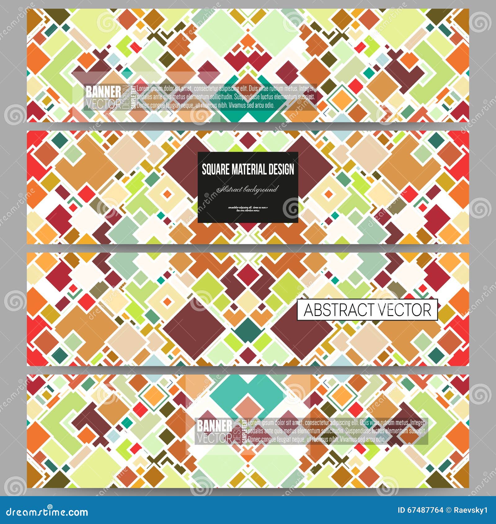 Set of Modern Banners. Material Design. Colored Vector Background Stock ...