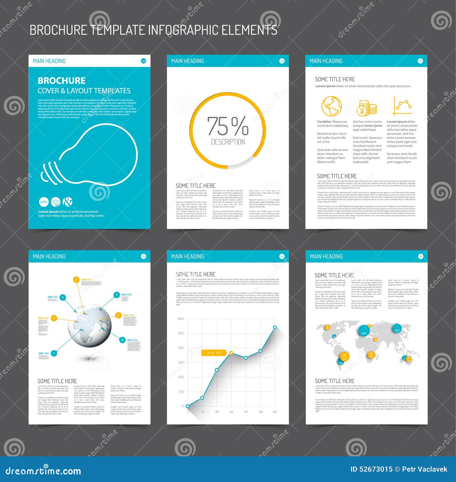Modern Brochure, Abstract Flyer With Simple Dotted Design. Layout ...