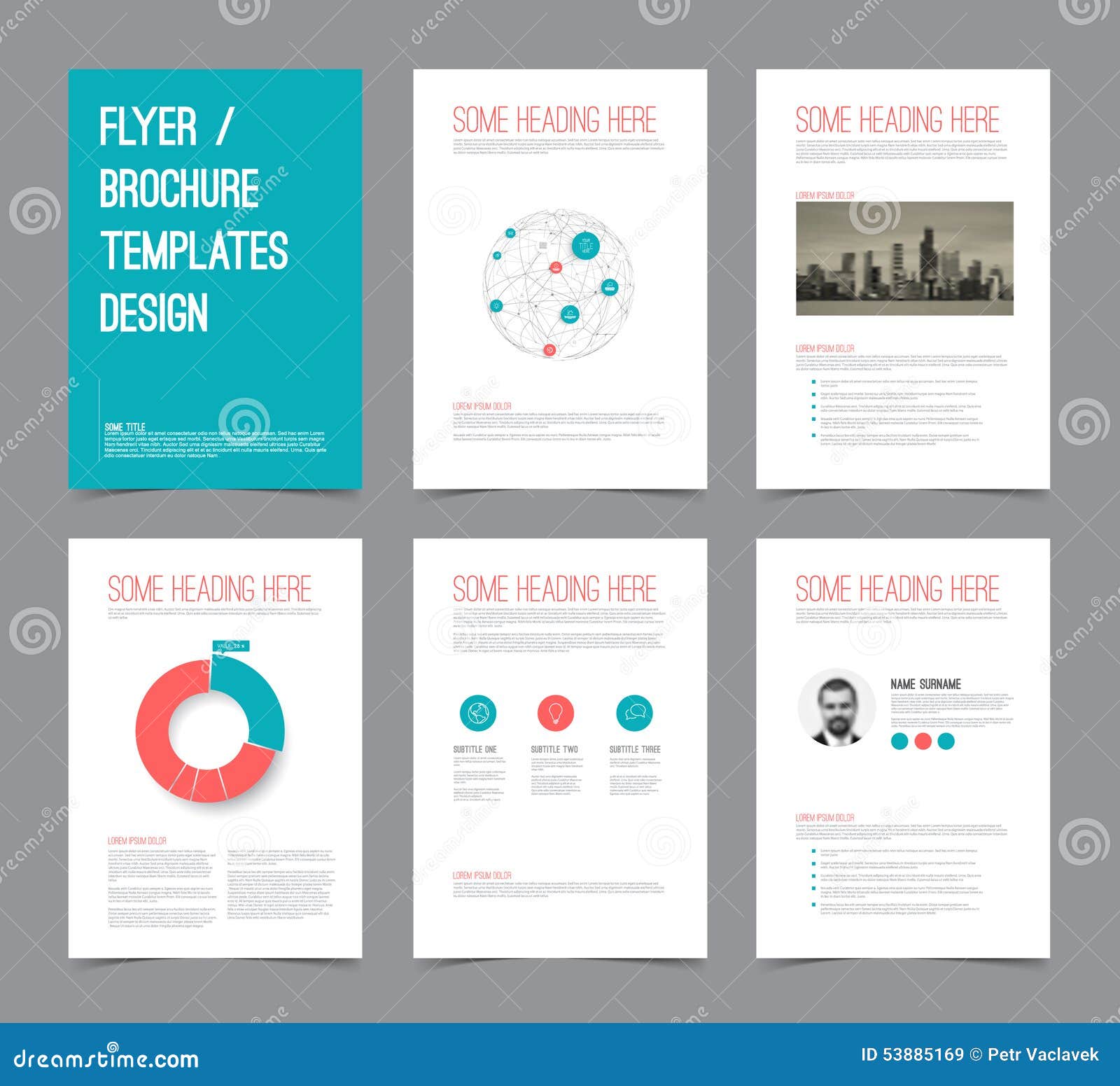 Set of Modern Brochure Flyer Design Templates Stock Vector ...