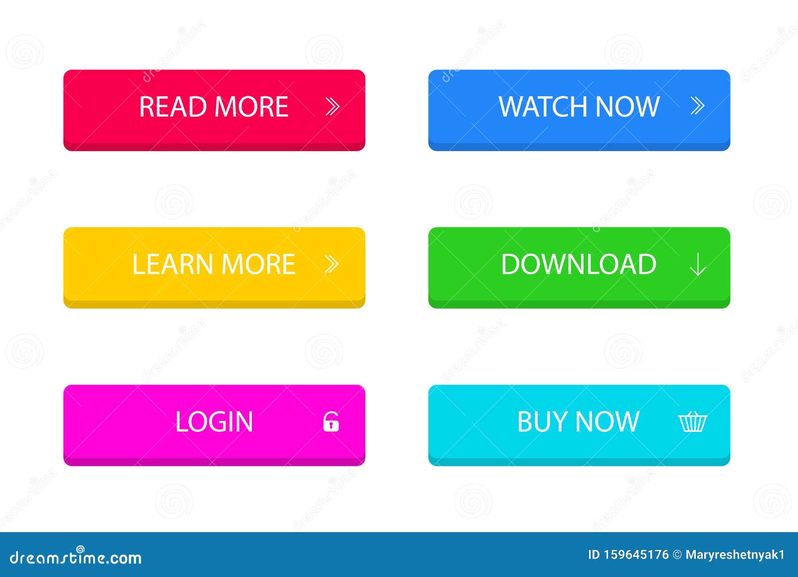 Set Of Modern Button For Infographic Web Modile Game Colorful Call Action Icon Template