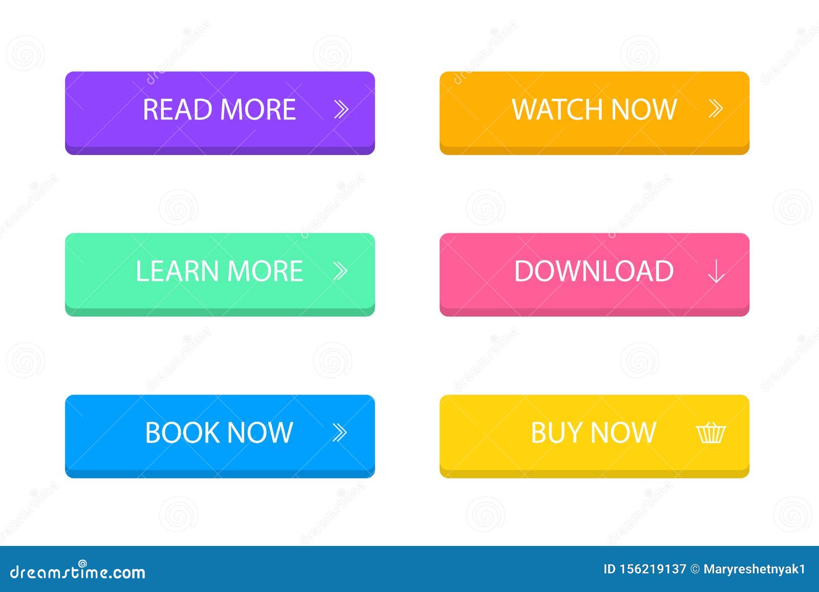 Set of Modern Button for Infographic, Web, Banner. Colorful Call Action ...