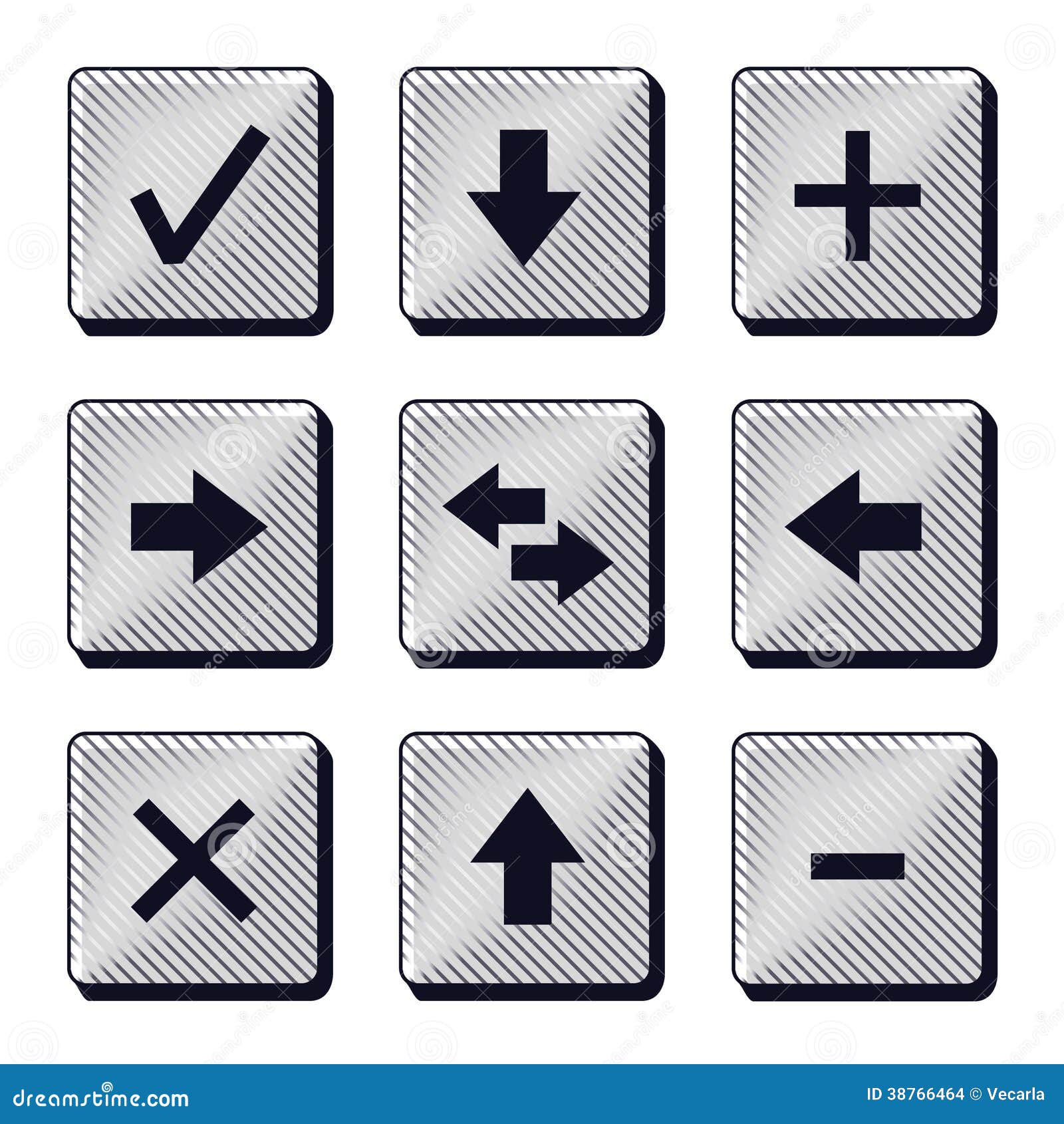 Set of Modern Buttons Icons Stock Vector - Illustration of left ...