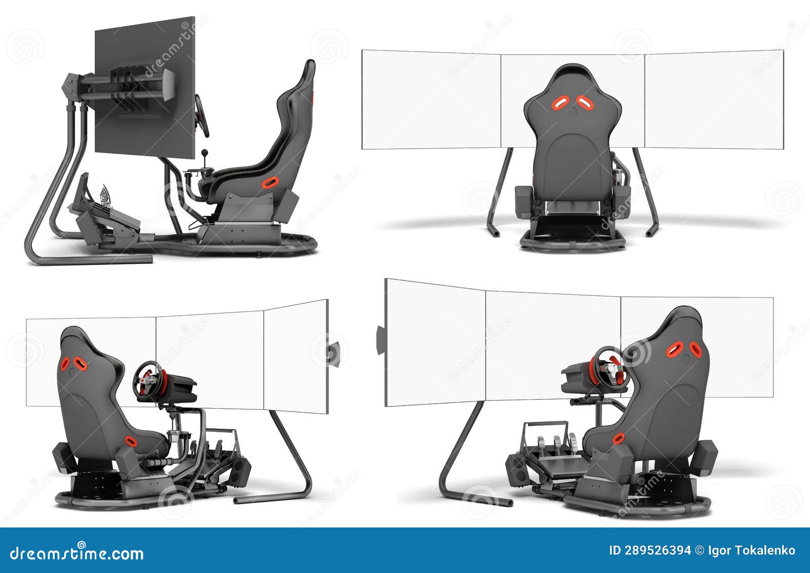 Set of Modern Car Game Simulator 3d Render Stock Illustration ...