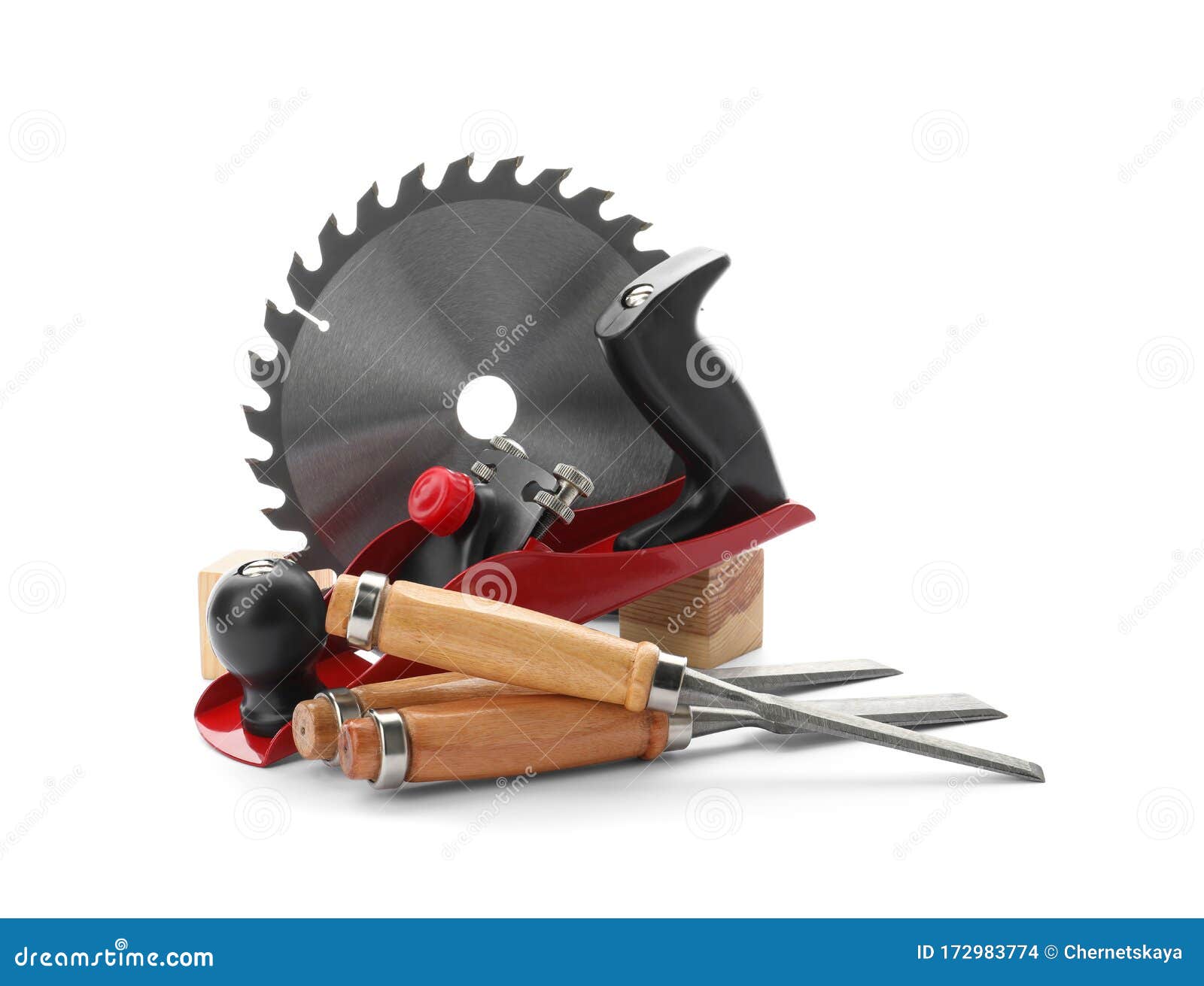 Set of Modern Carpenter`s Tools Isolated on White Stock Photo - Image ...