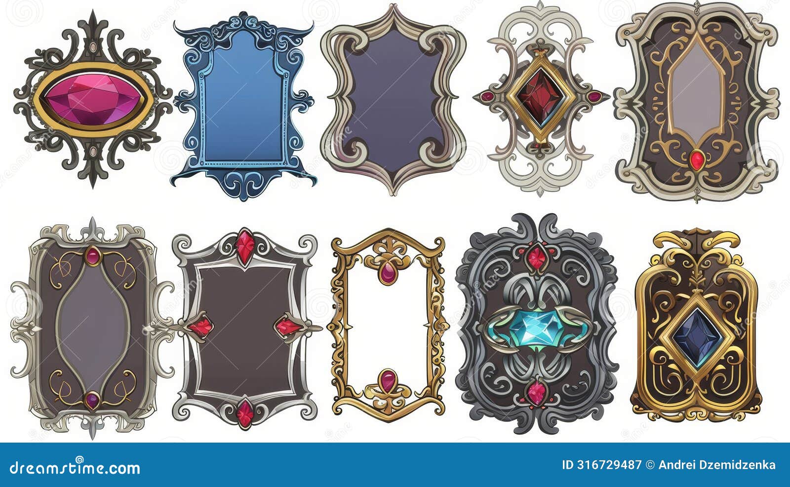 In this Set of Modern Cartoon Elements, There are Two Empty Rectangle ...