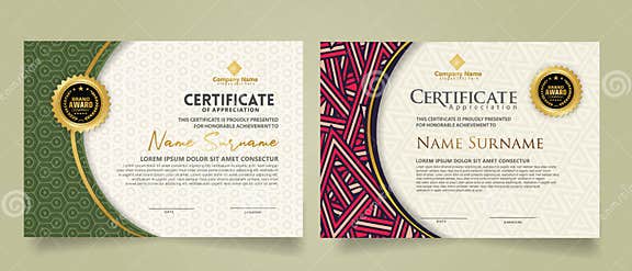 Set Horizontal Certificate Template with Diagonal Angle Lines and Impressive Texture on Curve ...