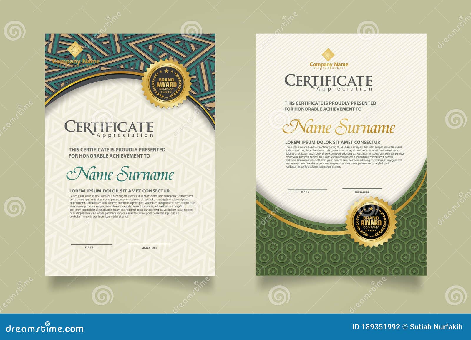 Set Vertical Certificate Template with Diagonal Angle Lines and ...