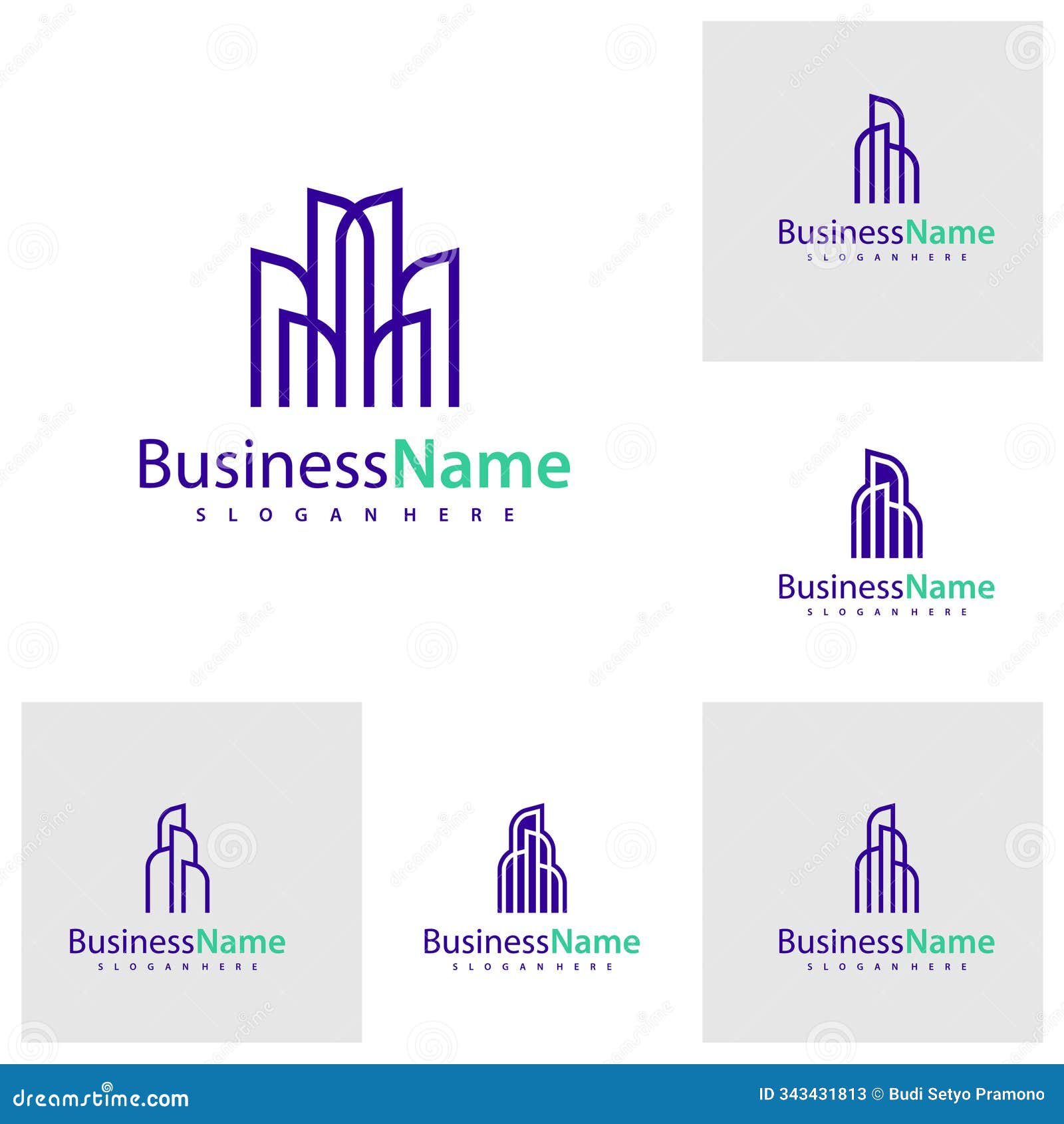 Set of Modern City Logo Design Vector Illustration, Creative Building ...
